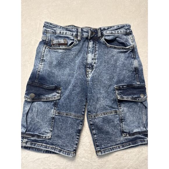 Akademiks | Shorts | Jeanious Level Denim Cargo Shorts Acid Wash ...
